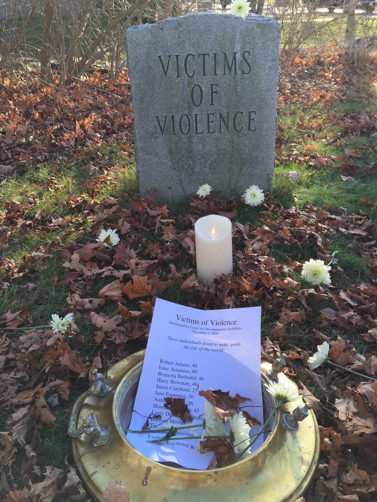 Victims of Violence Memorial Stone | The Peace Abbey FoundationThe ...